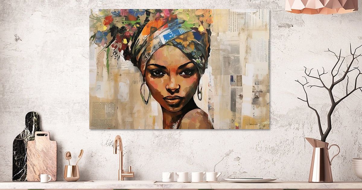 Afrikaanse vrouw | Afrikaanse vrouw van ARTEO Schilderijen op canvas, behang en meer